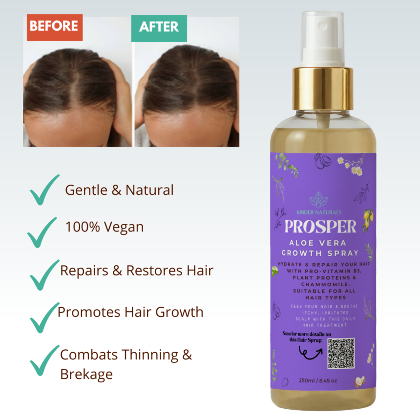 Aloe Vera Hair Growth Spray Prosper 250ml - Kinder Naturals