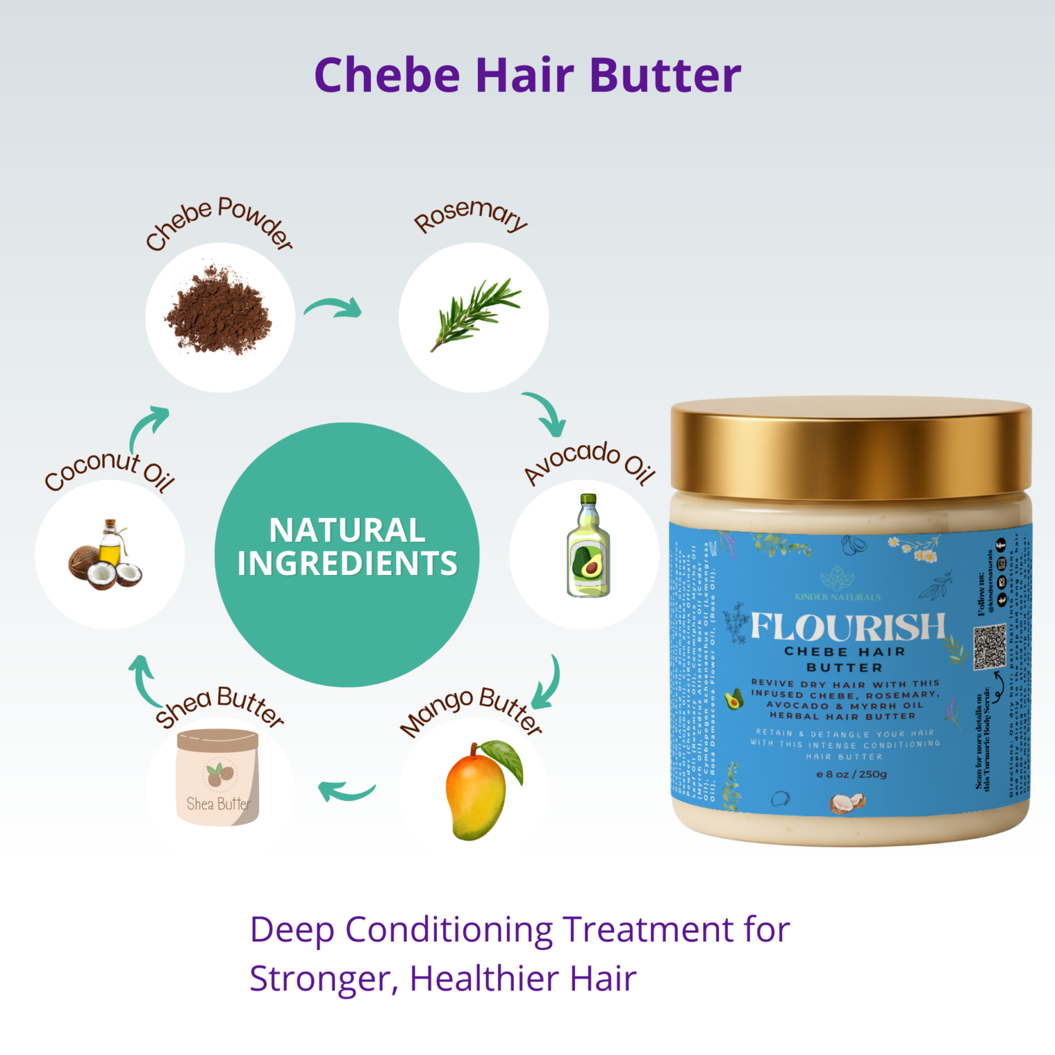 Chebe Hair Butter, Intense Hair Growth Cream with Rosemary, Avocado ...