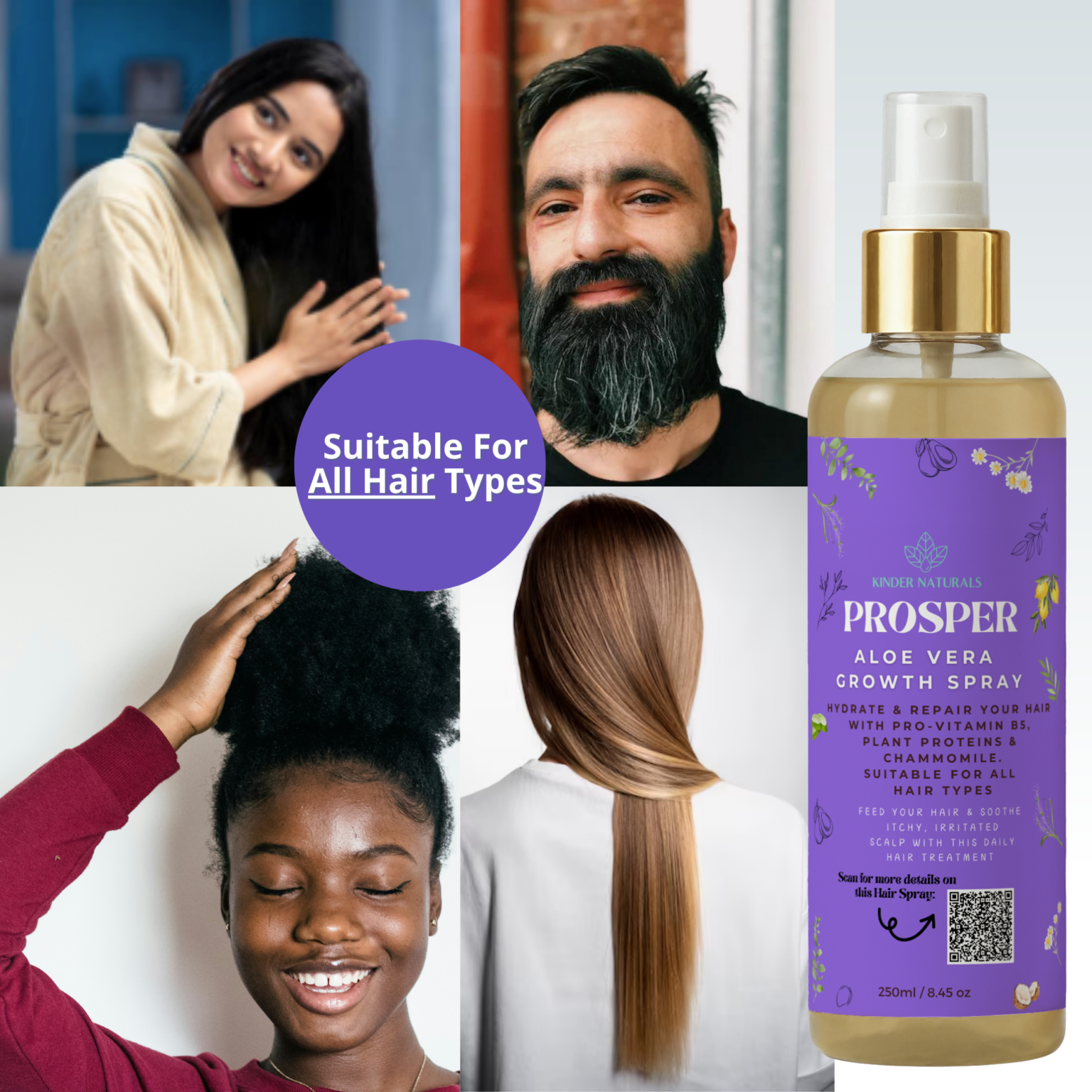Aloe Vera Hair Growth Spray Prosper 250ml - Kinder Naturals